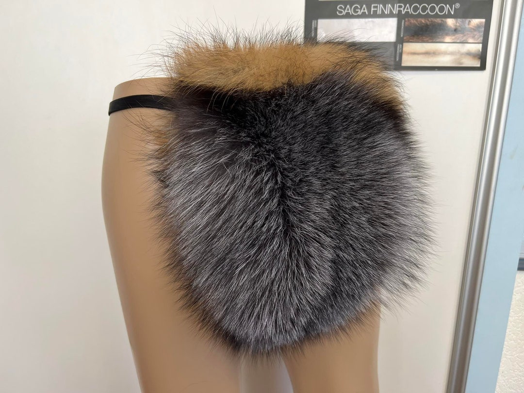 Frost Fox and Finn Raccoon Fur Two Sides Fur G-string Thong Bikini - Etsy