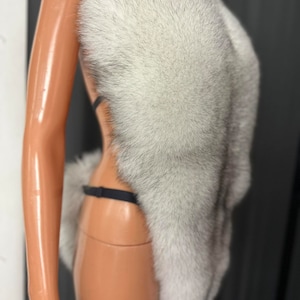 Real Fox Fur Bikini Body Blue Fox and White Rex Rabbit With Out Vert Hole Infront and Back (saga ...