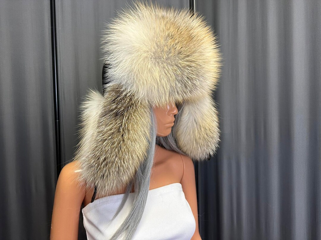 Golden Island Ushanka Hat With Leather Top With Clips (saga Furs ...