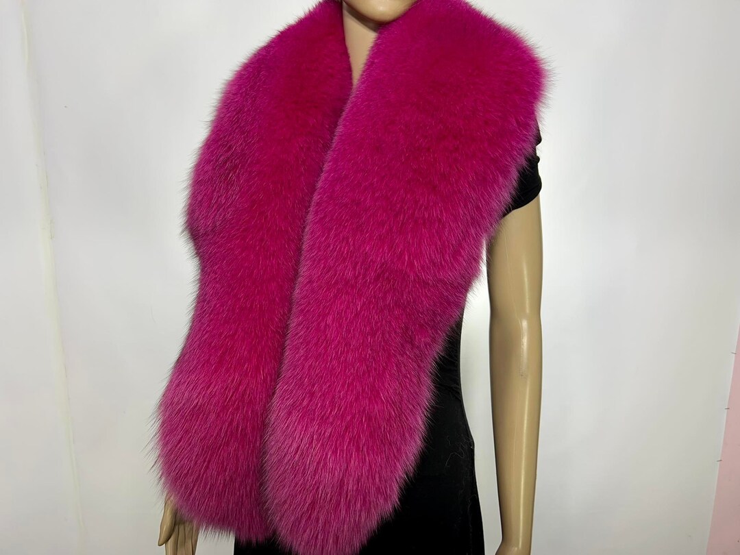 Shadow Blue Fox Stole Pink saga Furs - Etsy