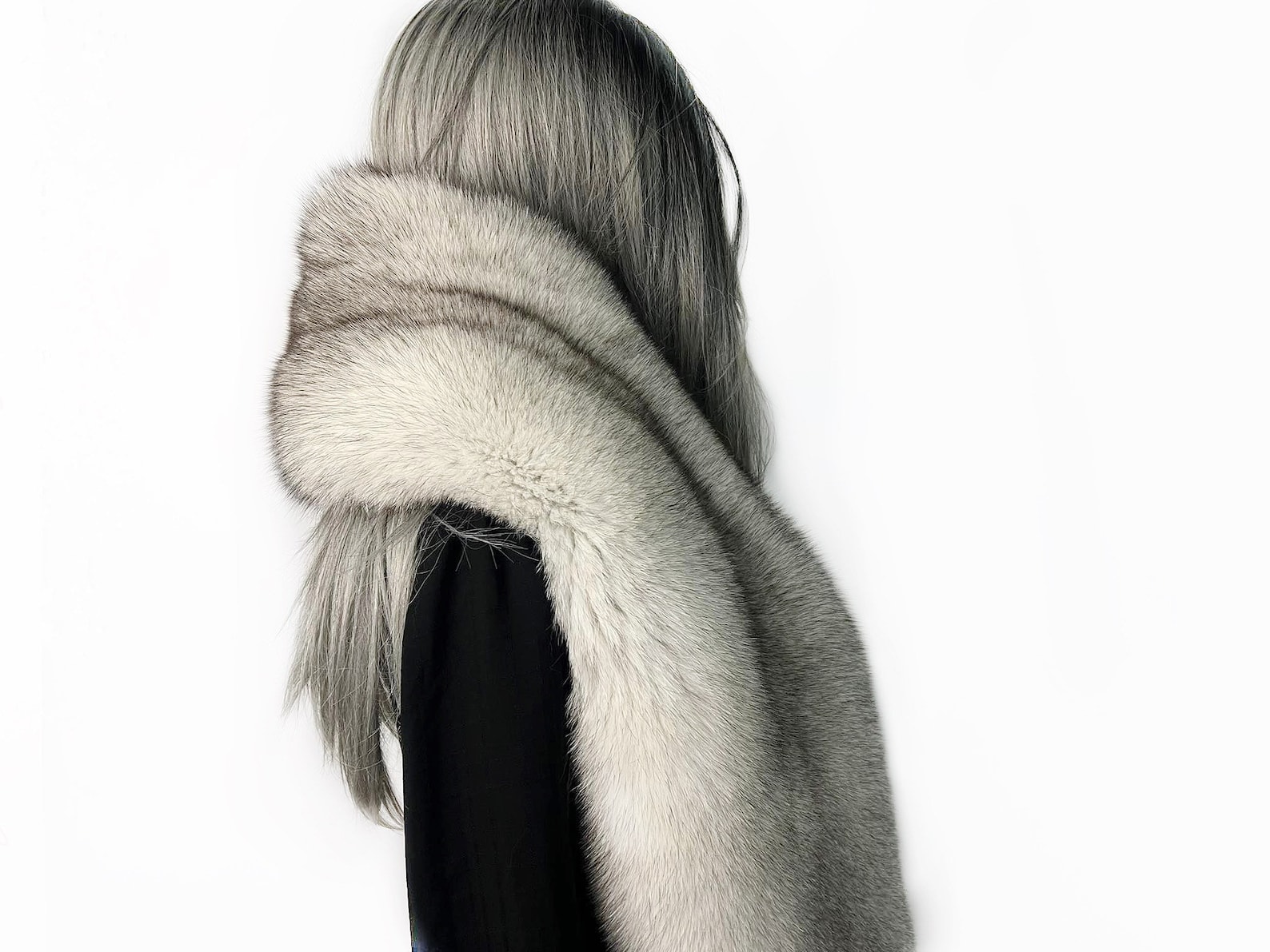 Blue Fox Double Side Fur Stole saga Furs 200x30cm - Etsy