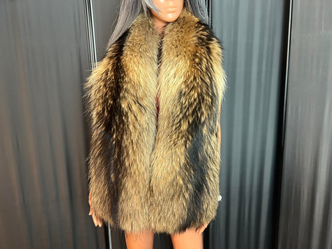 Finn Raccoon Double Side Stole 165x30cm (saga Furs) (unisex) - Etsy