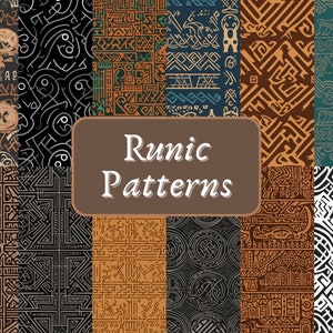 Runic Pattern Digital Paper Colour Variety Runes Viking - Etsy