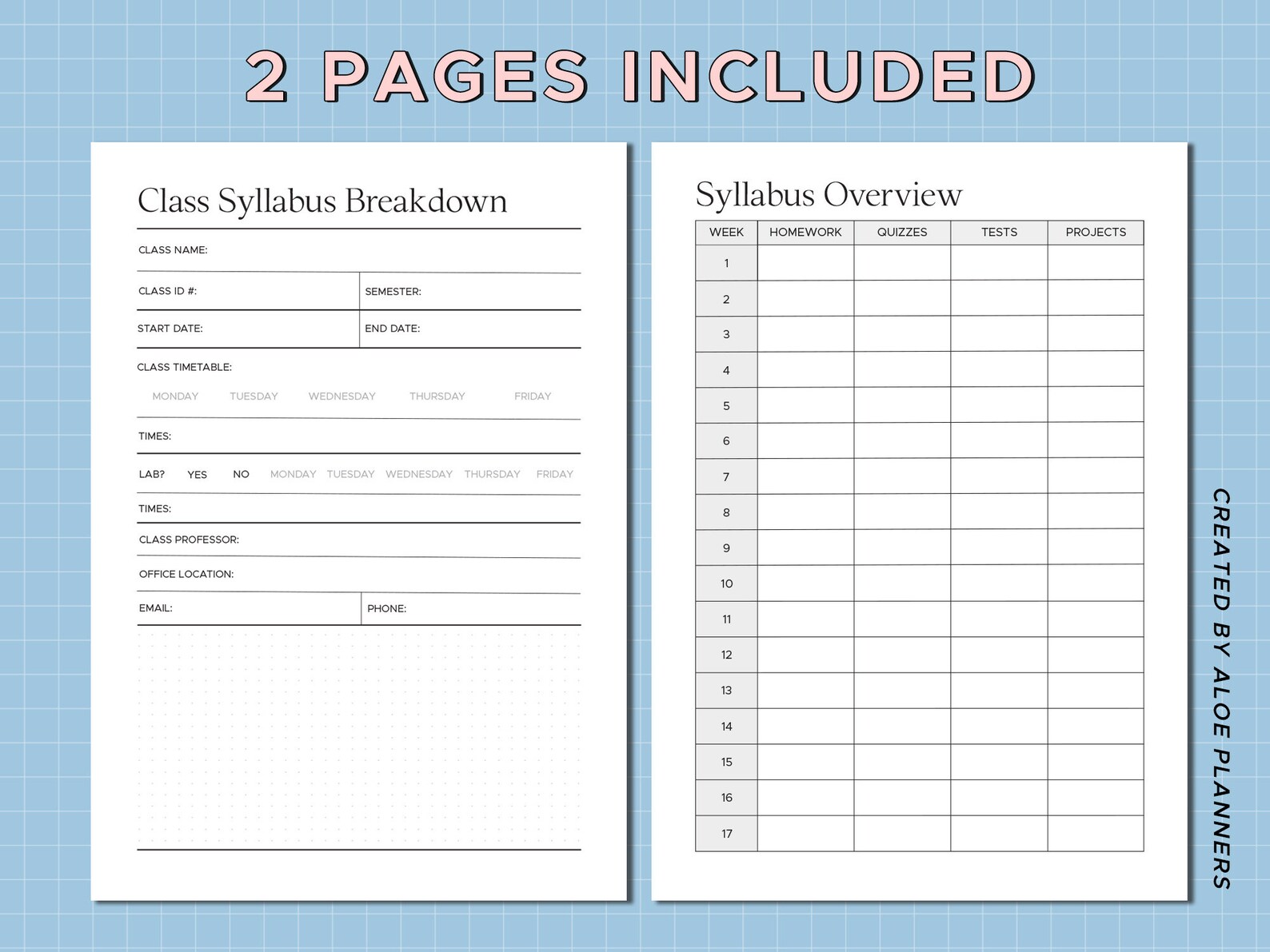 2023-2024 Simple Digital Student Planner Course & Assignment - Etsy