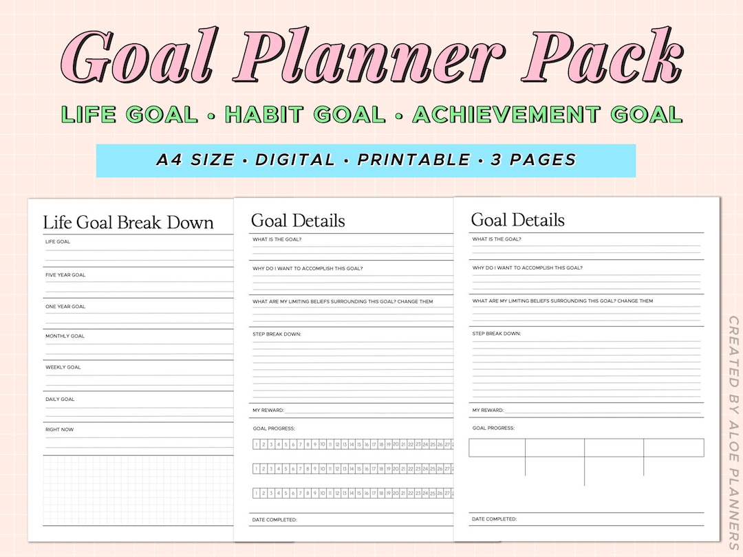 2023 Goal Planner Printable Goal Setting Smart Goals - Etsy
