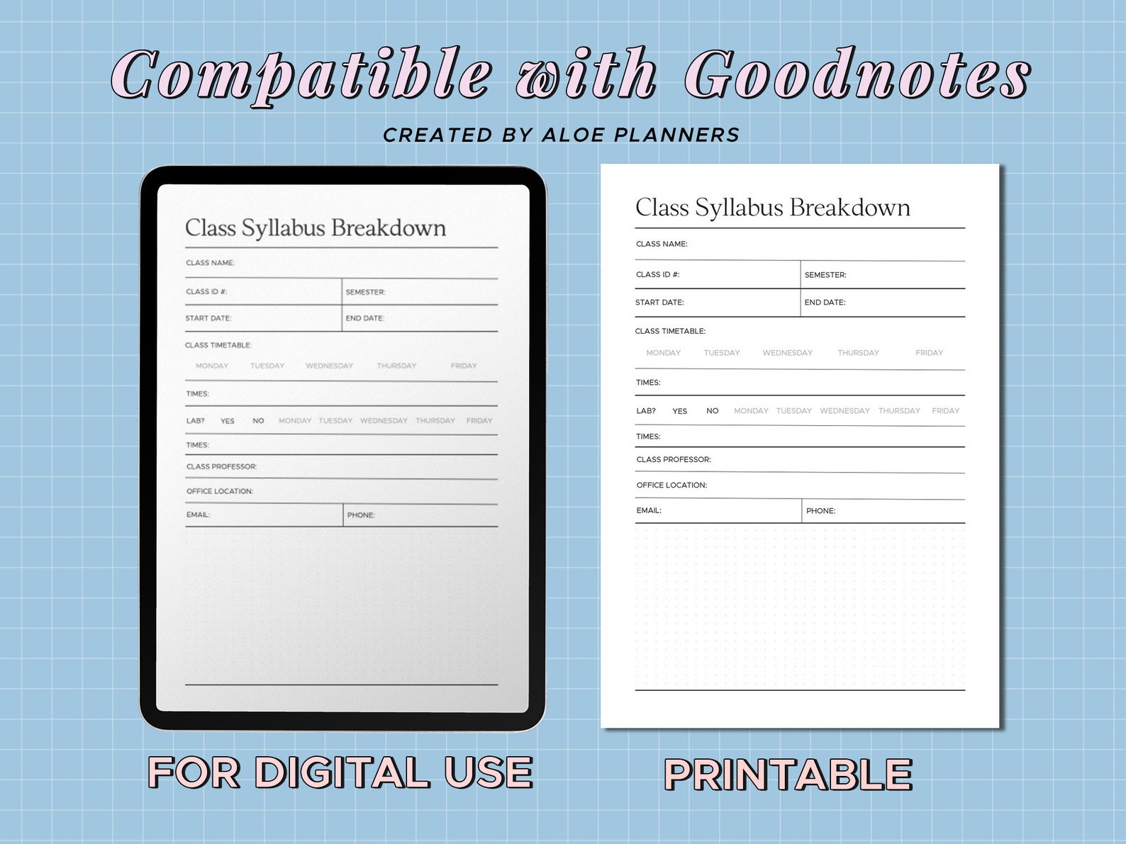 2023-2024 Simple Digital Student Planner Course & Assignment - Etsy