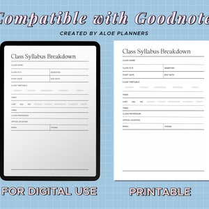 2023-2024 Simple Digital Student Planner Course & Assignment - Etsy