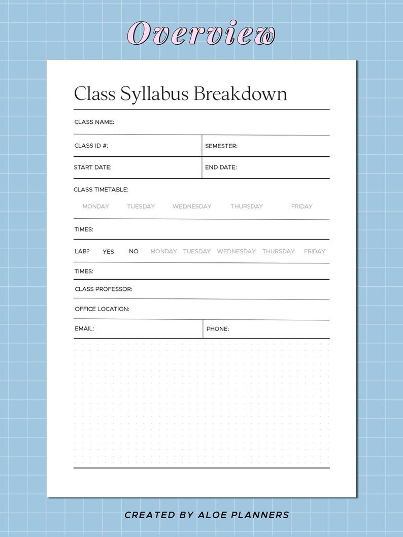 2023-2024 Simple Digital Student Planner Course & Assignment - Etsy