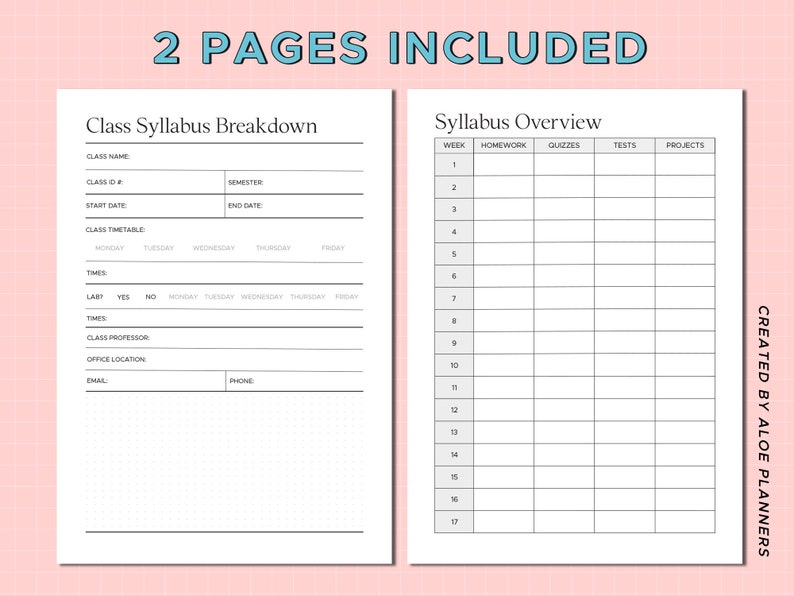 2023-2024 Simple Digital Student Planner Course & Assignment - Etsy