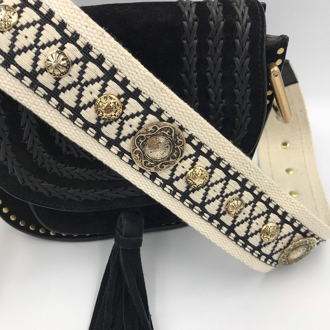 Boho Style Designer Metal Studded Bag Strap Ethnic Handbag - Etsy