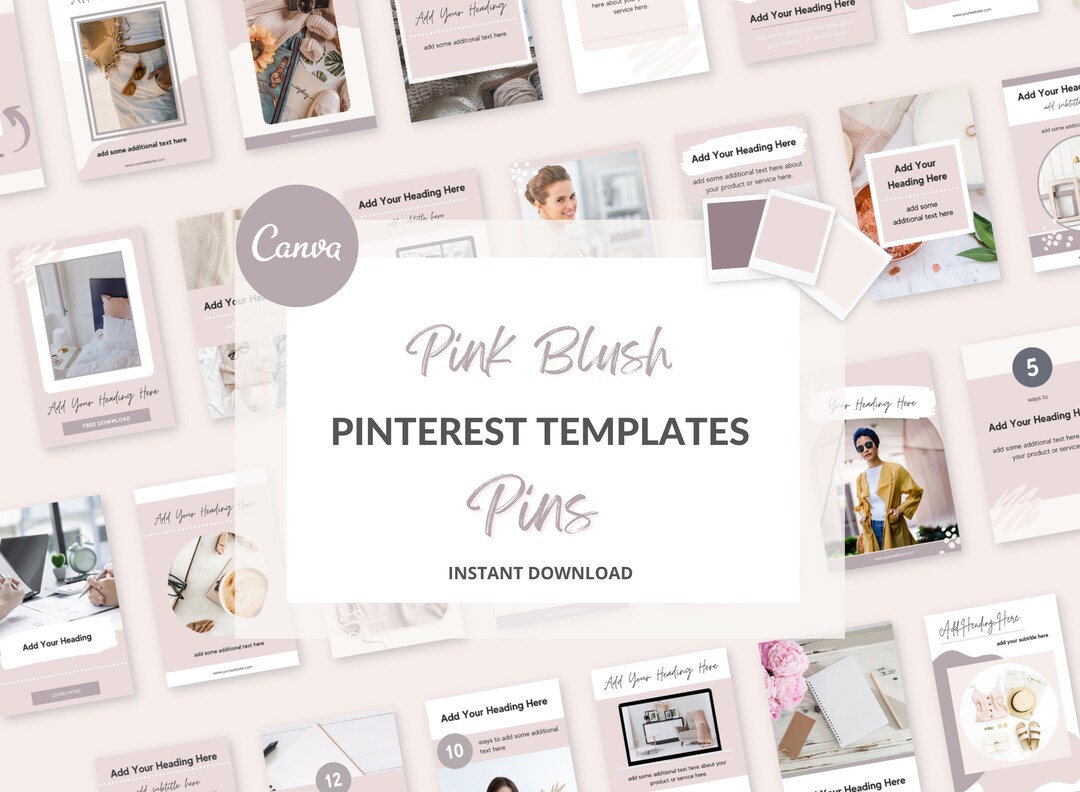 Pinterest Customizable Pin Templates, Pink Pinterest Blogger Templates ...