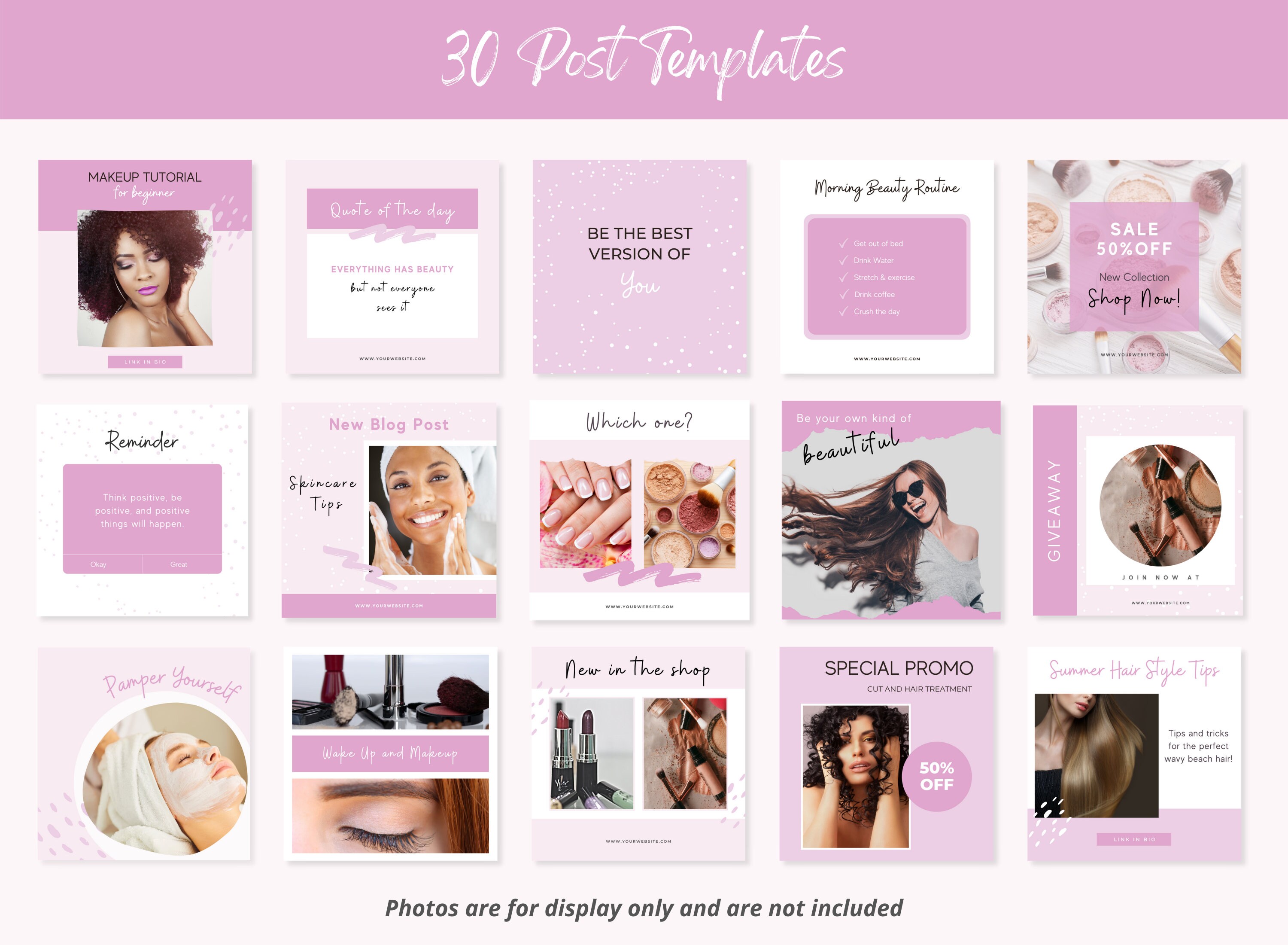 Pink Instagram Post Templates Canva, Instagram Hair Product Carousel ...