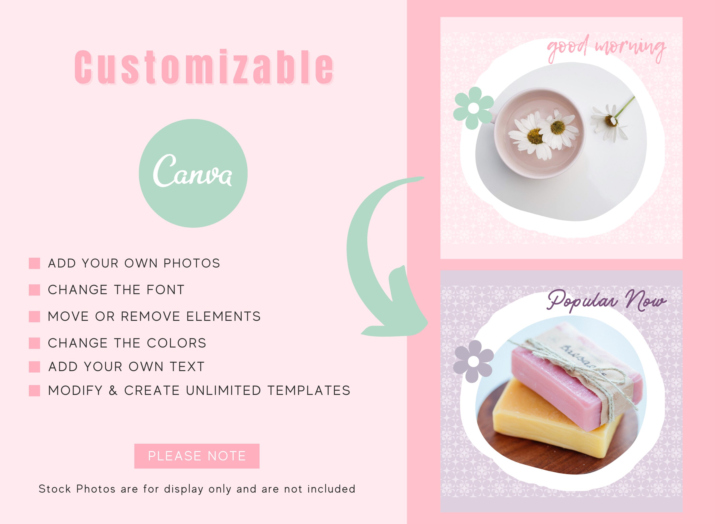 Rainbow Instagram Post Templates Canva, Instagram Templates Design ...