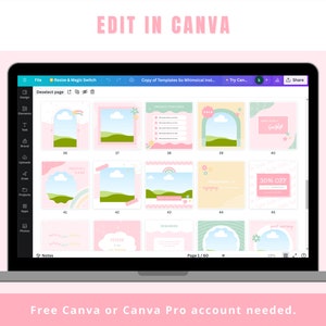Rainbow Instagram Post Templates Canva, Instagram Templates Design ...