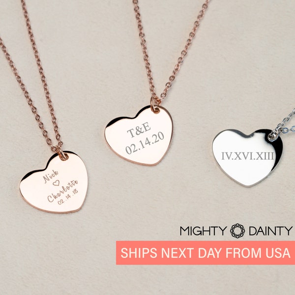 Custom Heart Necklace - Etsy