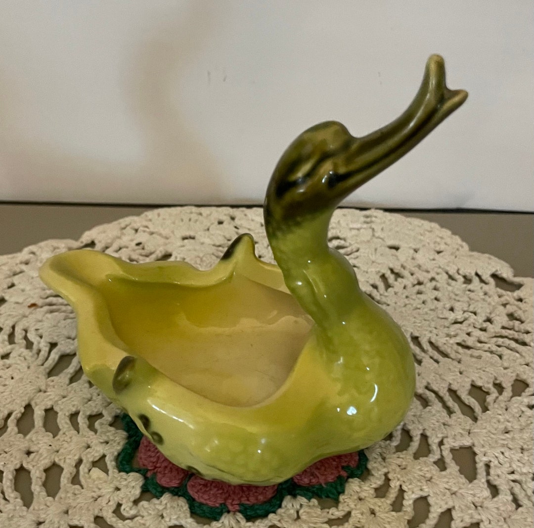 Vintage Hall Pottery Swan Dish - Etsy