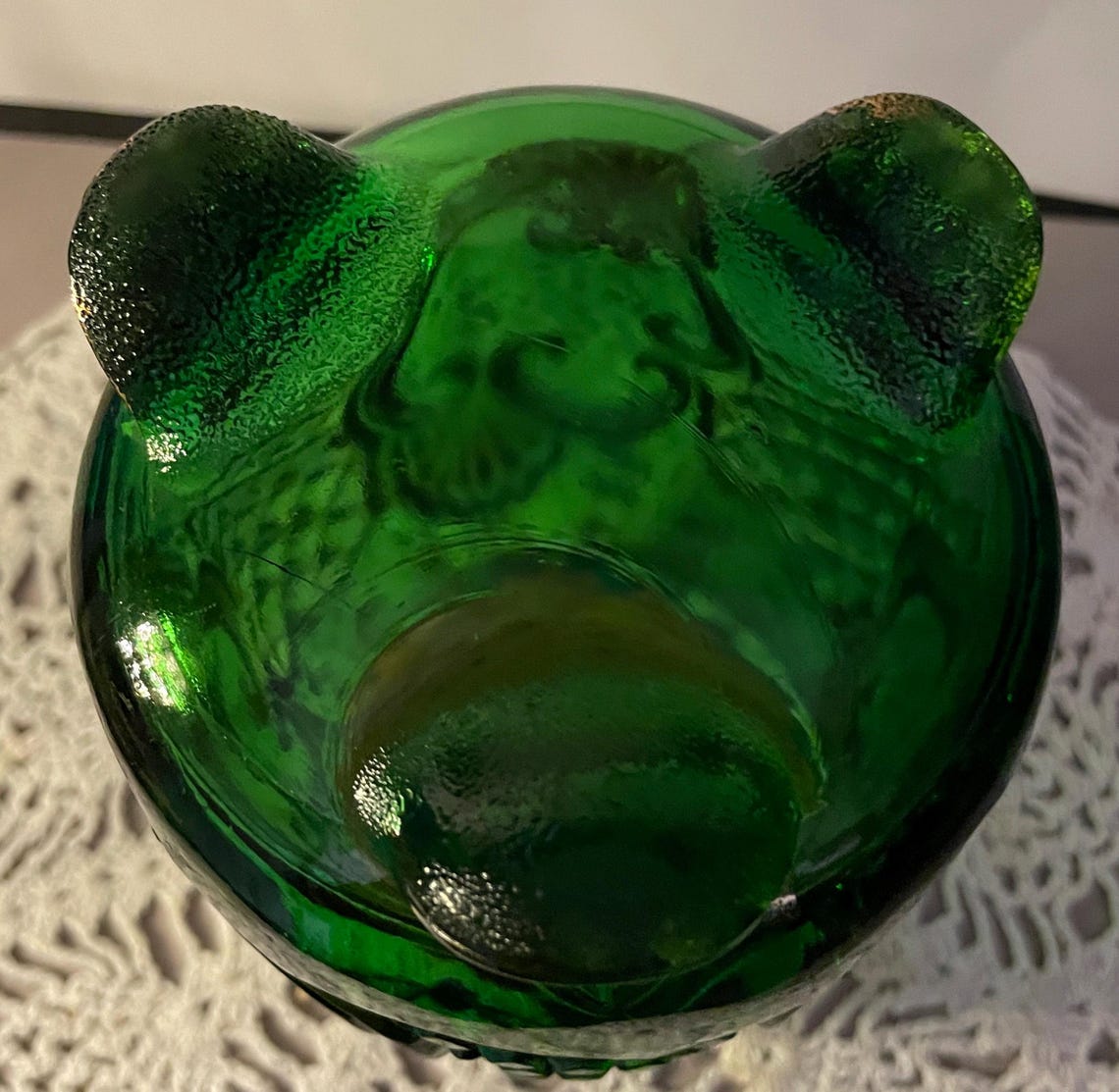 Antique 1897 EAPG Riverside Glass Croesus Pattern Emerald Green & Gold ...