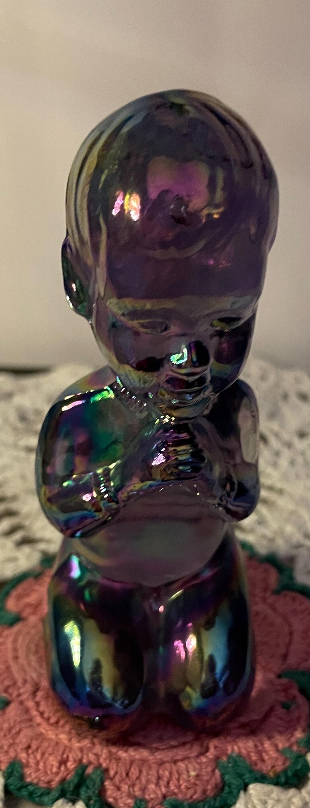 Fenton Purple Violet Carnival Praying Boy - Etsy