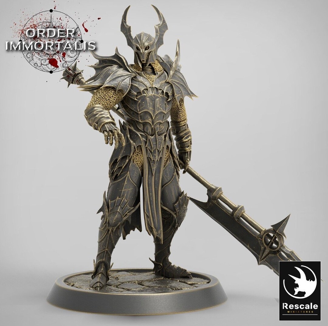 Blood Knight Halberd Idle-rescale Miniatures -blood Immortalis - Etsy