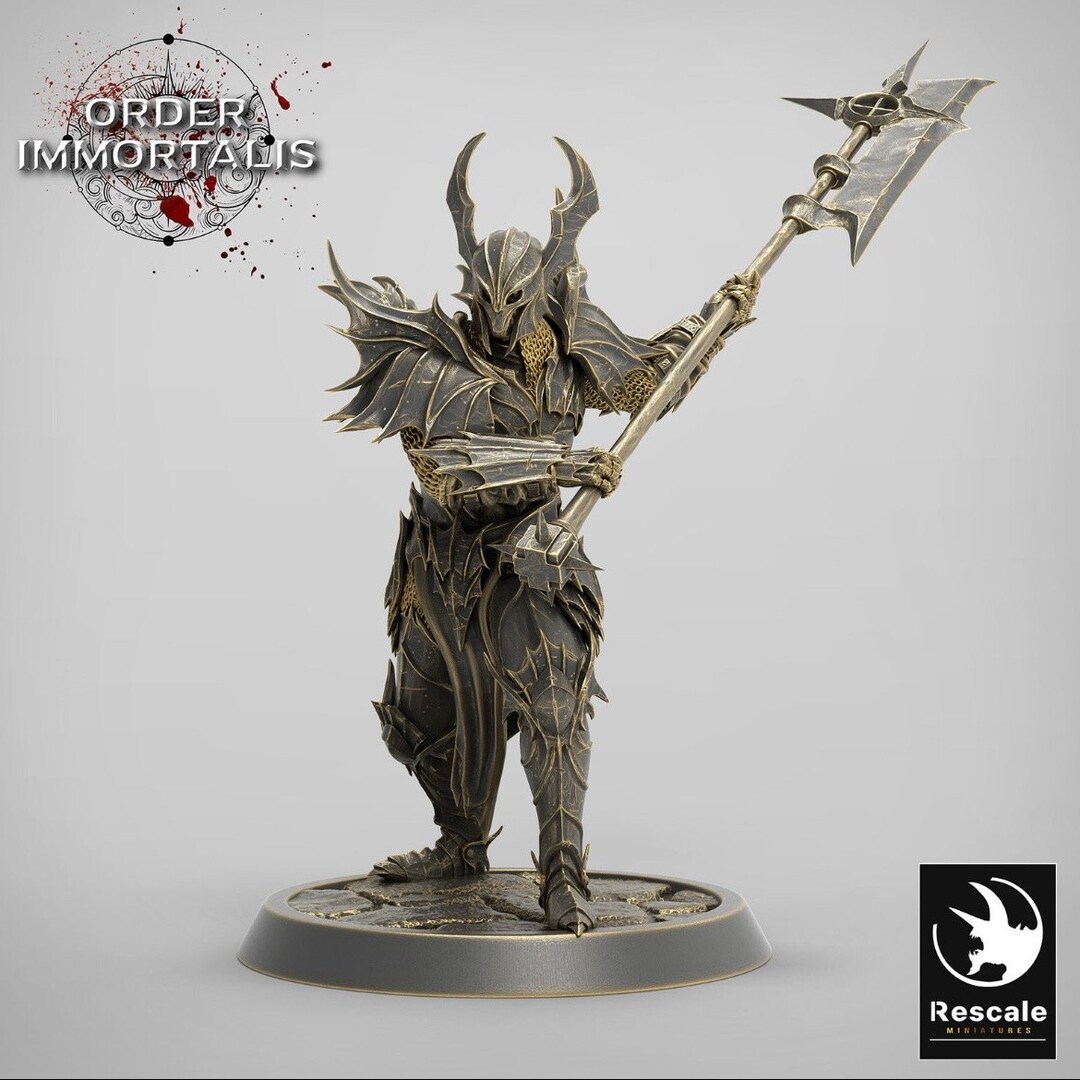 Blood Knight Halberd Windup-rescale Miniatures -blood Immortalis - Etsy