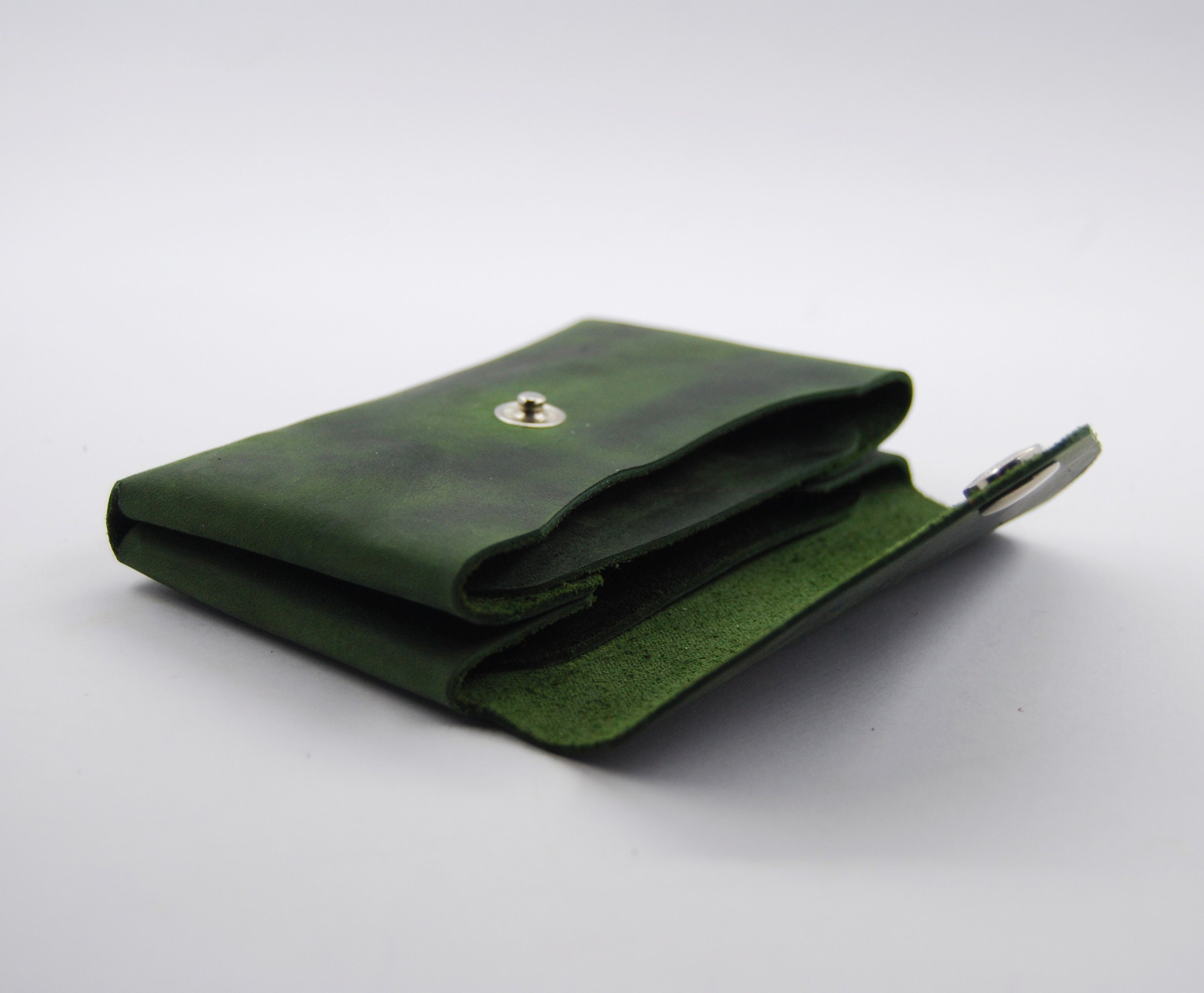 Handmade Leather Front Pocket Wallet, Minimal Tiny Hand Wallet ...