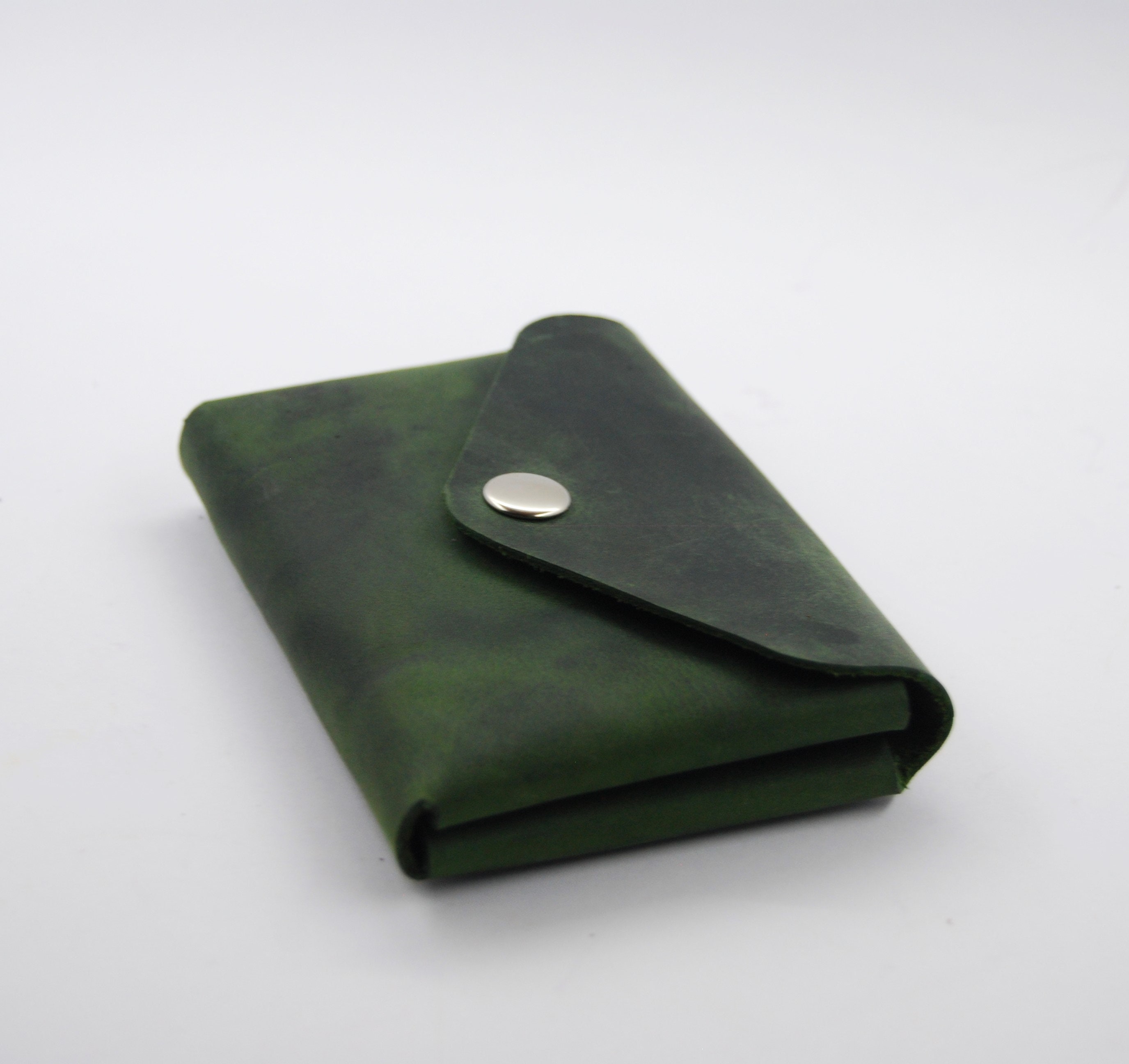Handmade Leather Front Pocket Wallet, Minimal Tiny Hand Wallet ...