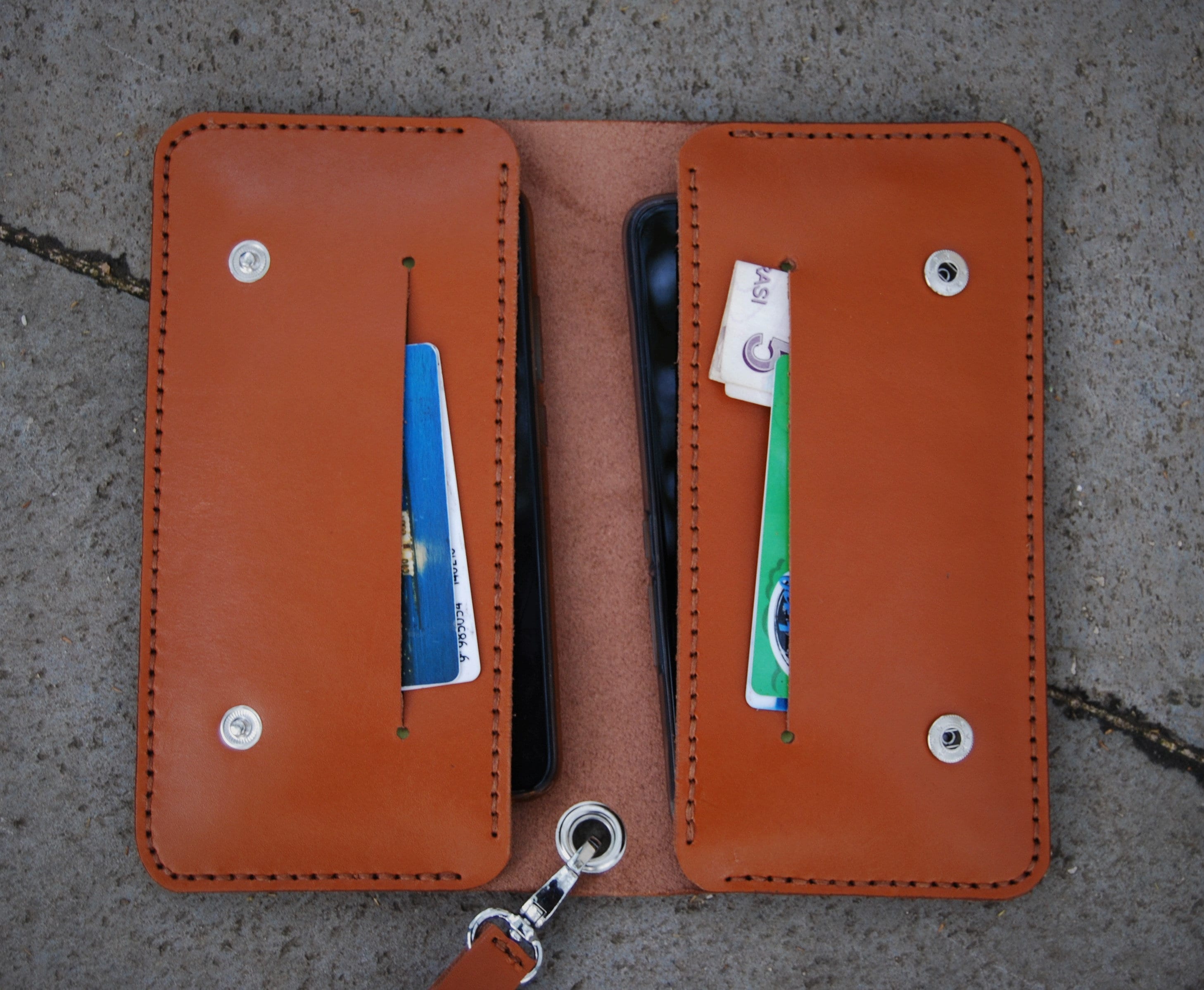 Handcrafted Leather Dual Phone Wallet: Bifold iPhone Case - Etsy