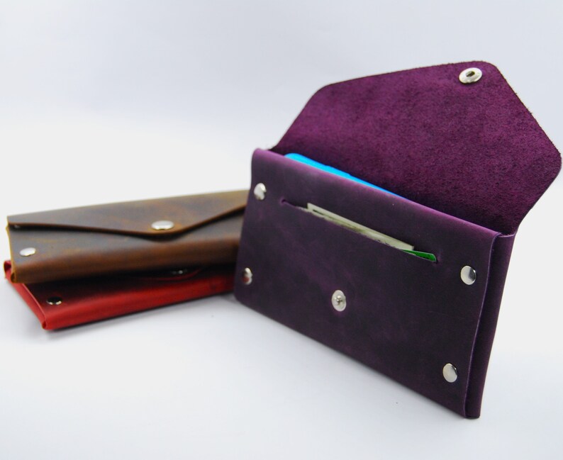 Handmade Leather Phone Wallet: Card & Cash Pocket - Fits 6.5" Phone - Etsy