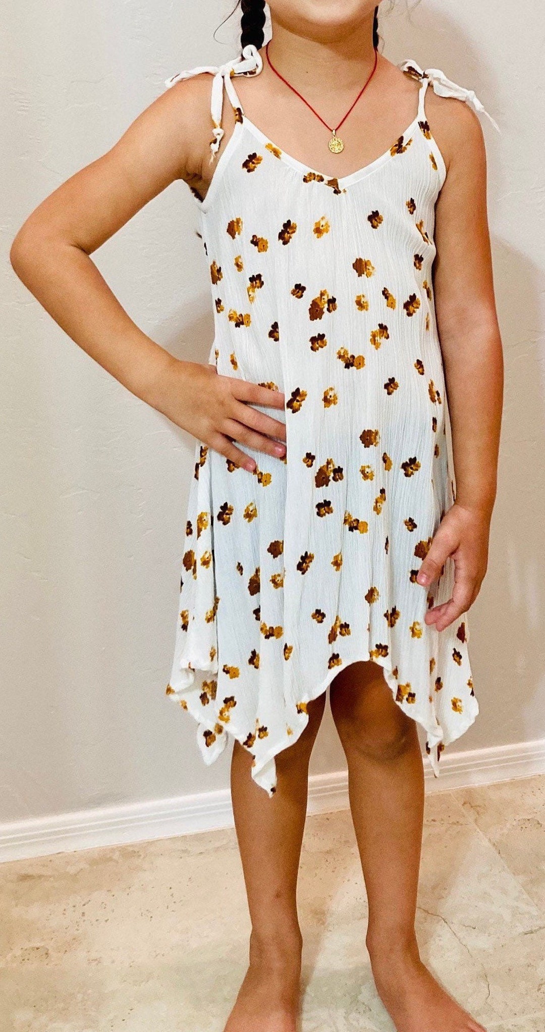 Little Girls Handkerchief Hem Dress, Sweetheart Neckline, Adjustable ...