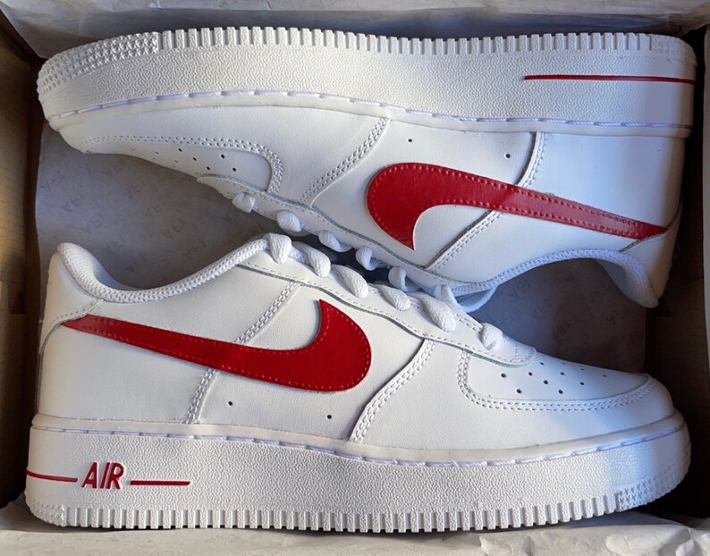 Red Custom Nike Air Force 1's / customized Af1s - Etsy