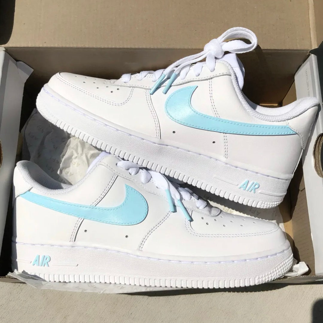 Blue Custom Nike Air Force 1's / customized Af1s - Etsy