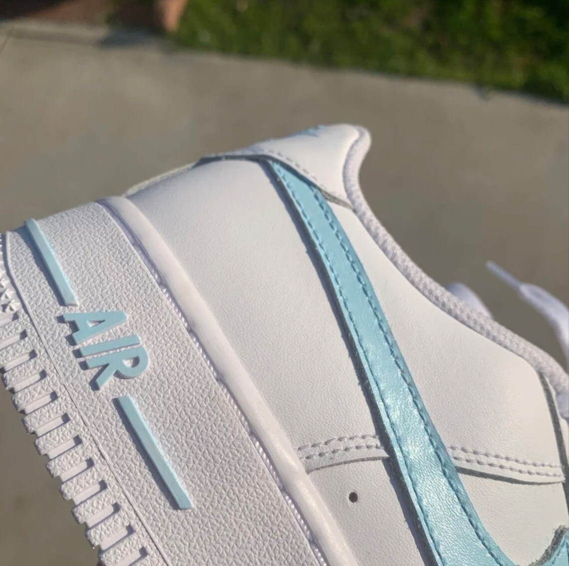 Light Blue Custom Nike Air Force 1's / (customized Af1s) - Etsy