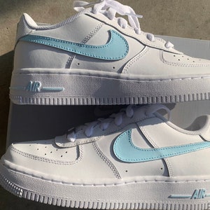 Light Blue Custom Nike Air Force 1's / (customized Af1s) - Etsy