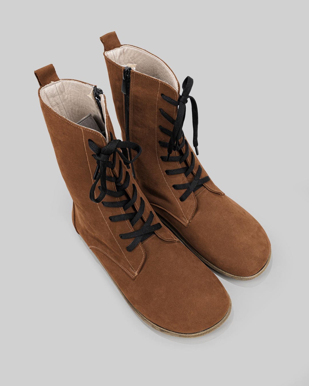 Men's Barefoot Nubuck Boots, Rustic Brown Leather (wide Toe Box) - Etsy
