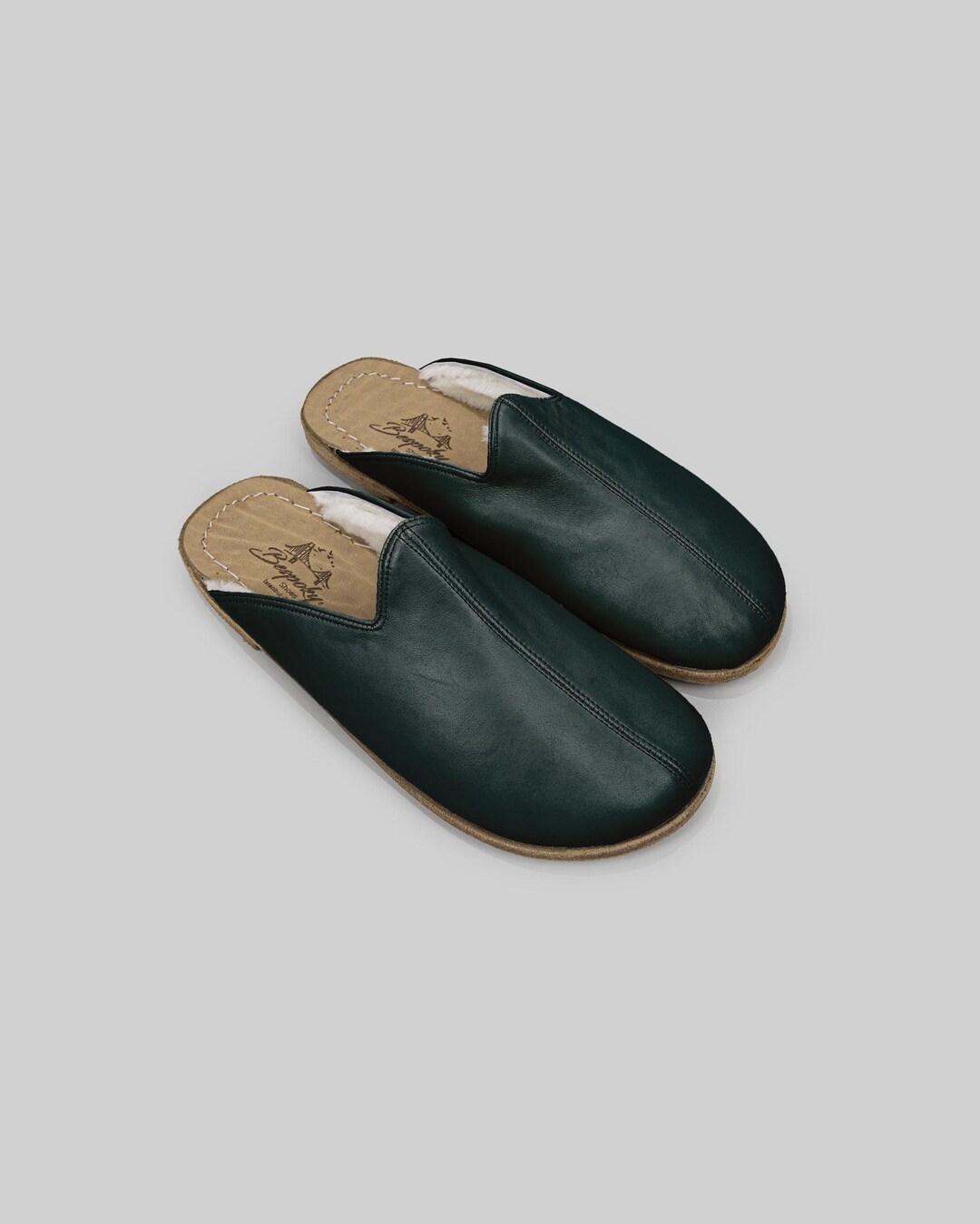 Buffalo Leather Slippers for Men - Wool Lined, Wide Toe Comfort - Etsy