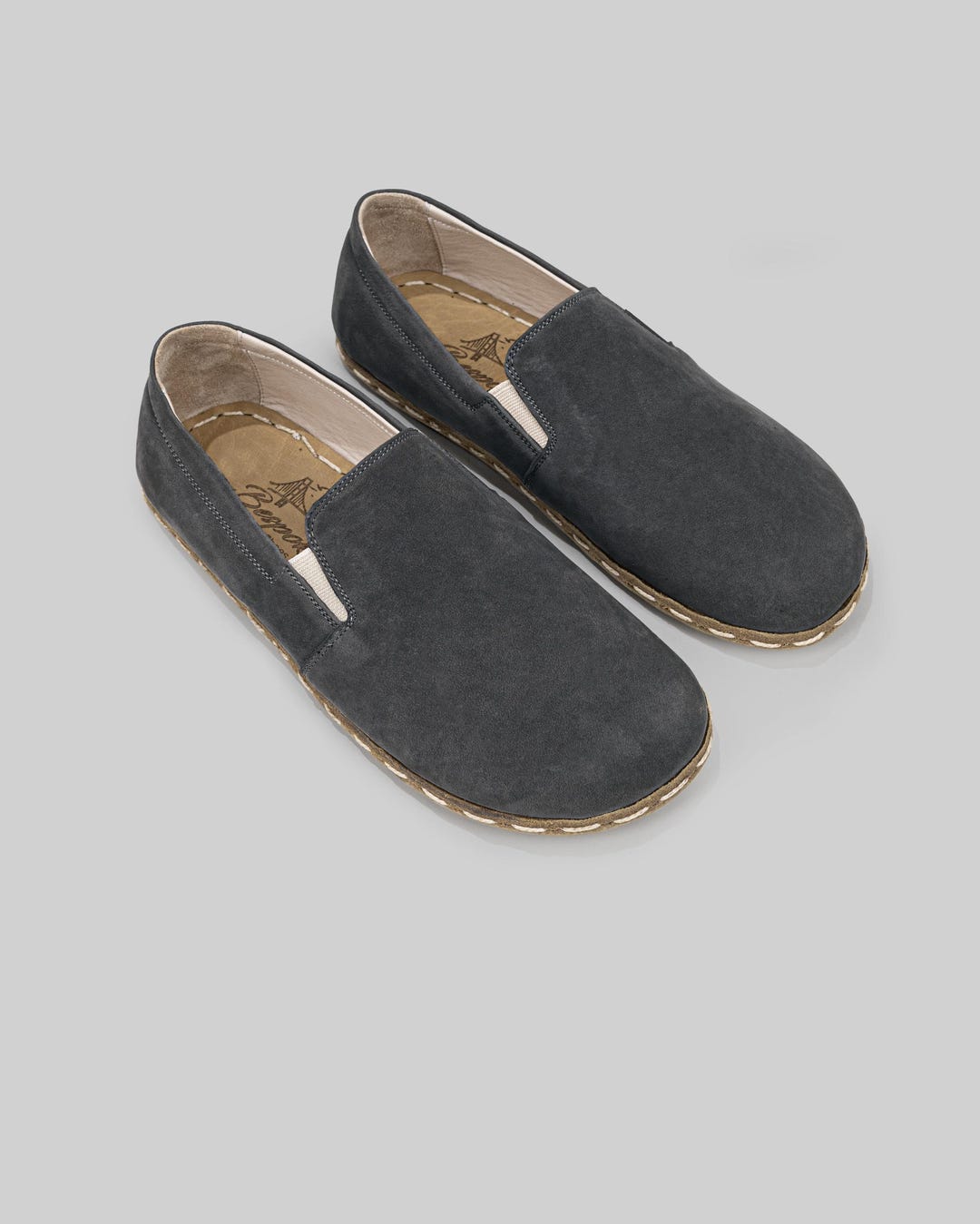 Earthing Barefoot Shoe | Nubuck Grey Barefoot Slip-ons | Grounding Shoe ...