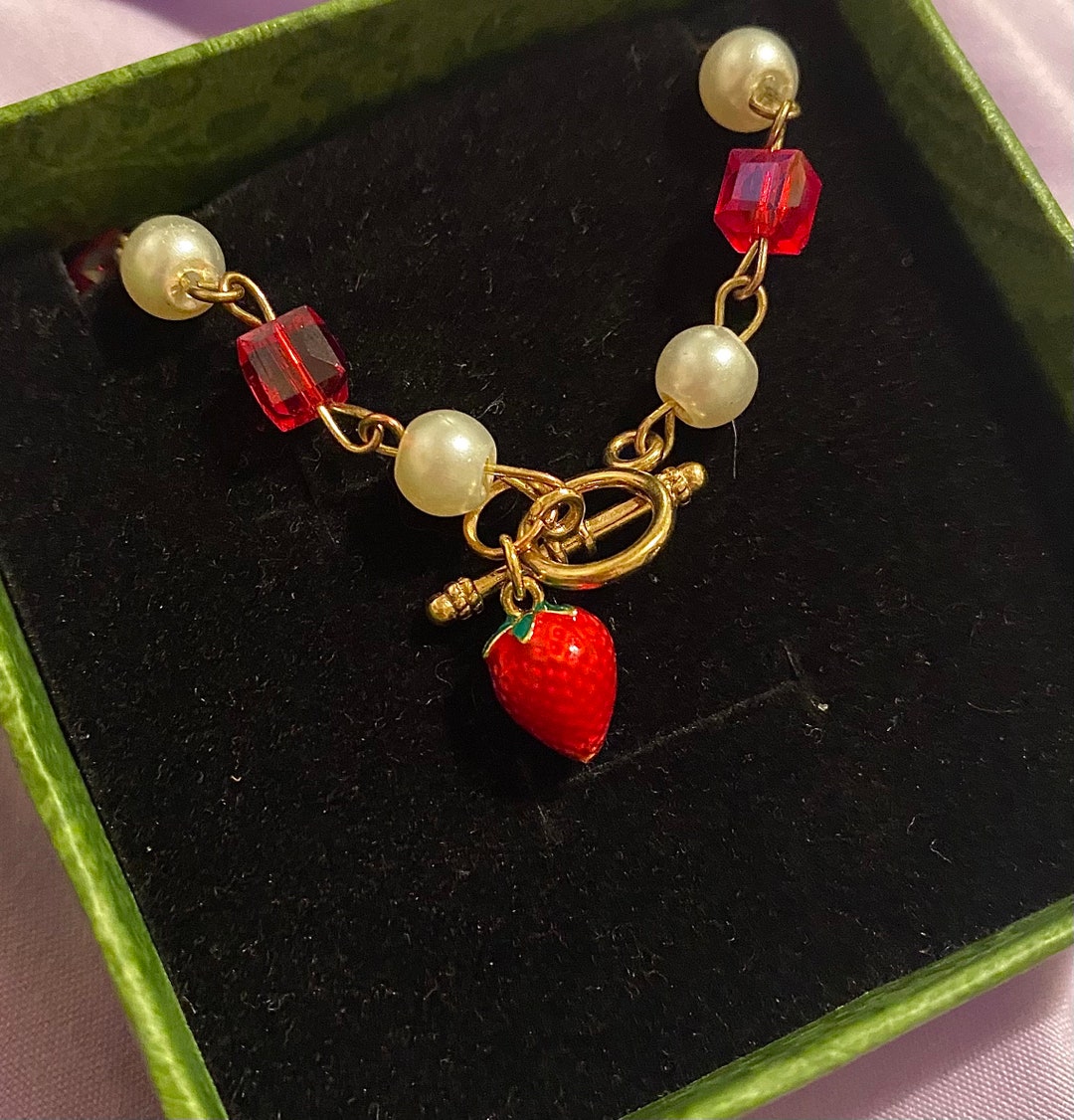 Strawberry Bracelet - Etsy