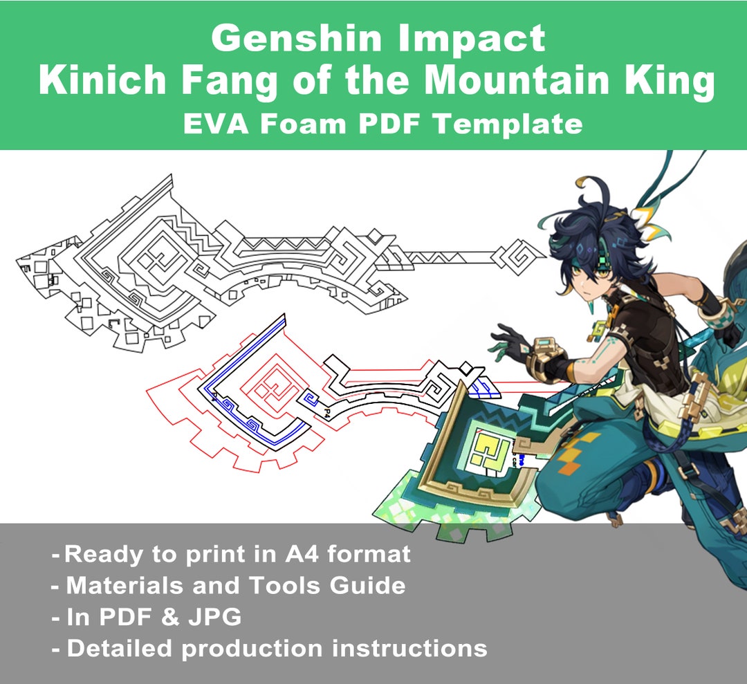 Genshin Impact Kinich Weapon Fang of the Mountain King EVA Foam ...