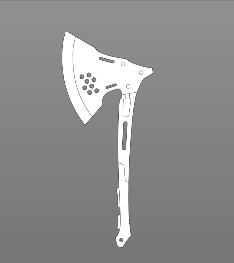 Kaiju No 8 Shinomiya Kikoru Axe Weapon Pepakura/pdo/eva Foam/3d Model ...