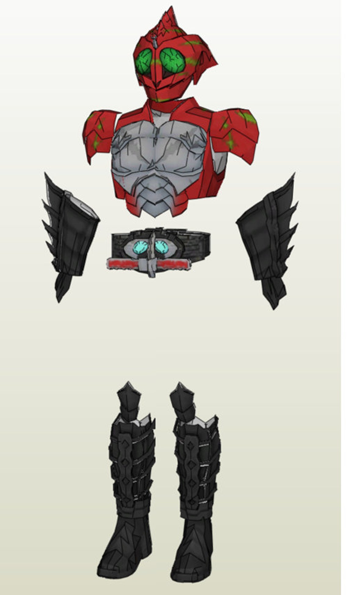Kamen Rider Amazons Alpha Cosplay Armor Pepakura File/pdo - Etsy