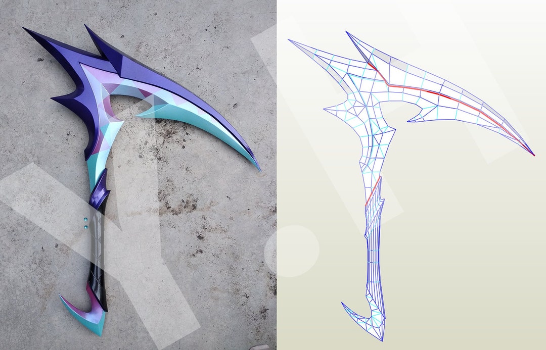 League of Legends K/DA Akali Cosplay Weapon Pepakura File (the Baddest ...