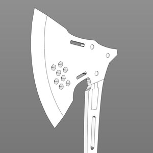 Kaiju No 8 Shinomiya Kikoru Axe Weapon Pepakura/pdo/eva Foam/3d Model ...
