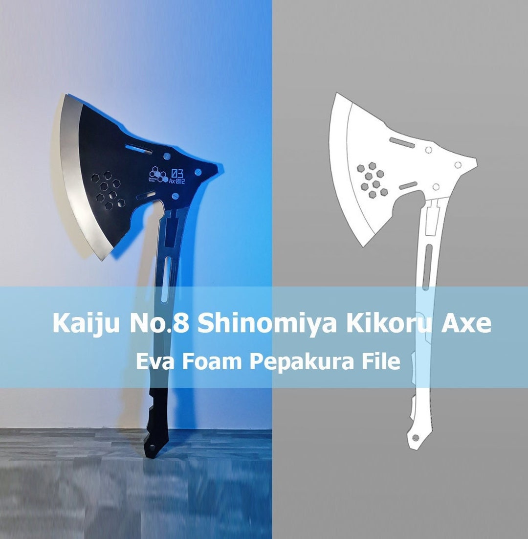 Kaiju No 8 Shinomiya Kikoru Axe Weapon Pepakura/pdo/eva Foam/3d Model ...