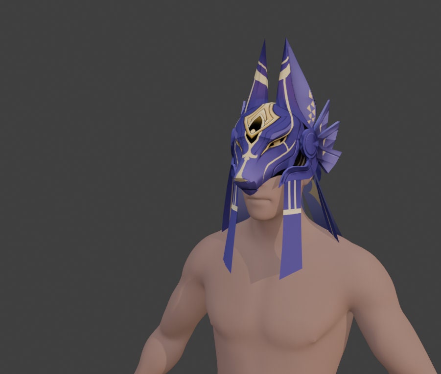 Genshin Impact Cyno Pactsworn Pathclearer Helmet Hat Template Pepakura ...