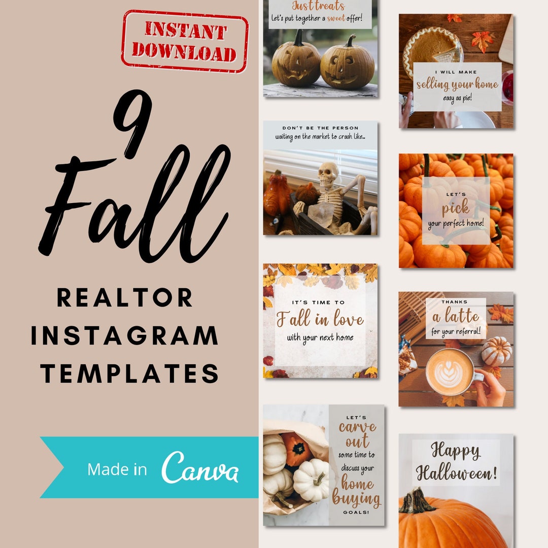 Real Estate Instagram Fall Marketing Instant Download, Realtor Social ...
