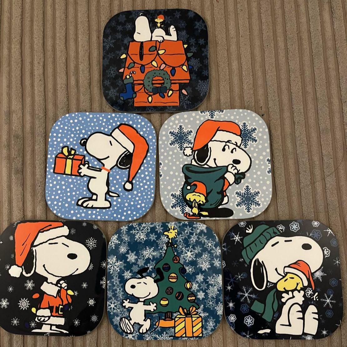 Snoopy Christmas Coasters/peanuts/woodstock - Etsy UK