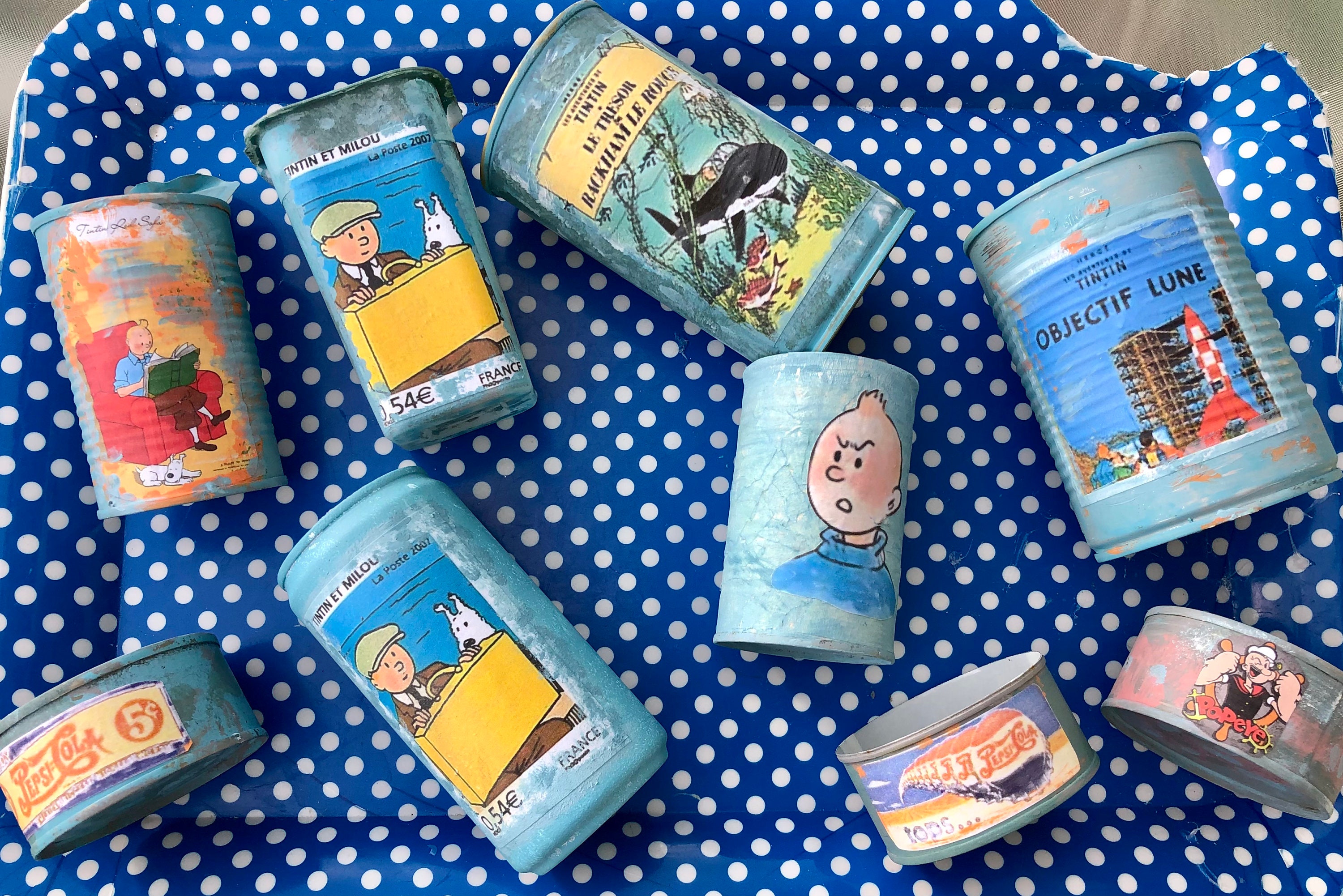 Vintage TINTIN Recycled Canister: COKE Decor Men Gift. Taordesigns55 - Etsy