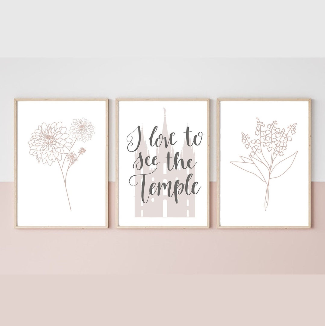 Custom Temple and Birth Flower Set of Three - Etsy