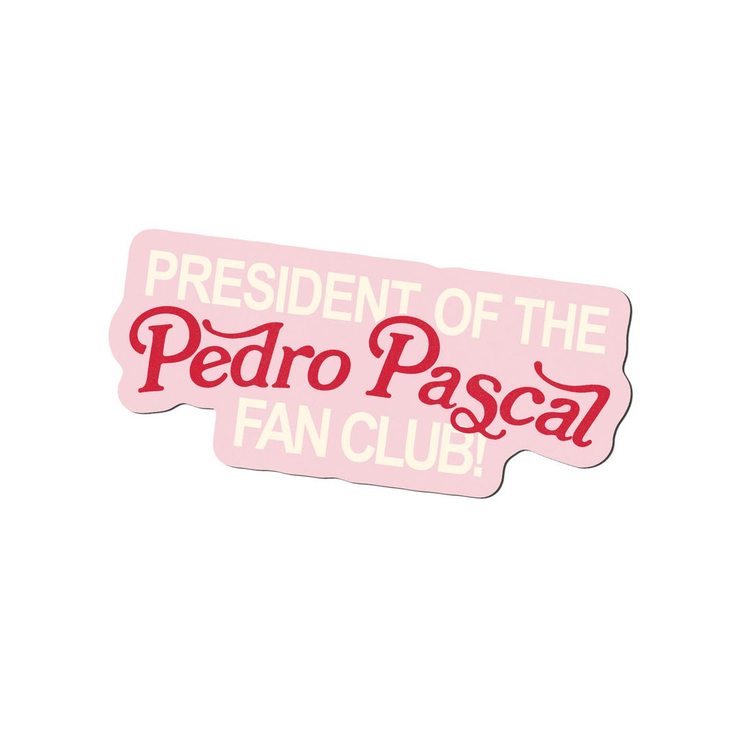 Pedro Pascal Fan Club Matte Vinyl Sticker - Waterproof Decal for ...