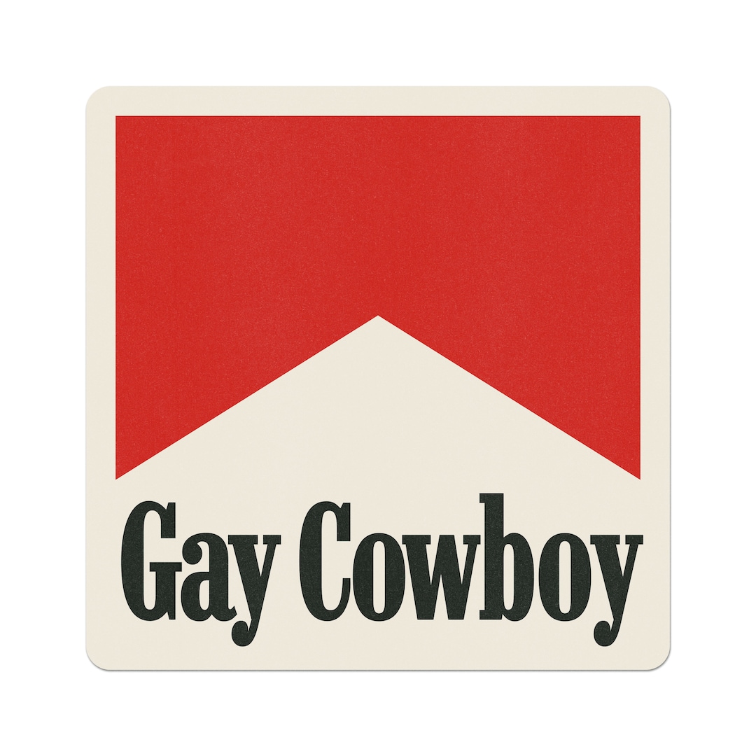 Gay Cowboy Marlboro Logo Vinyl Matte Die Cut Sticker for Water Bottle ...